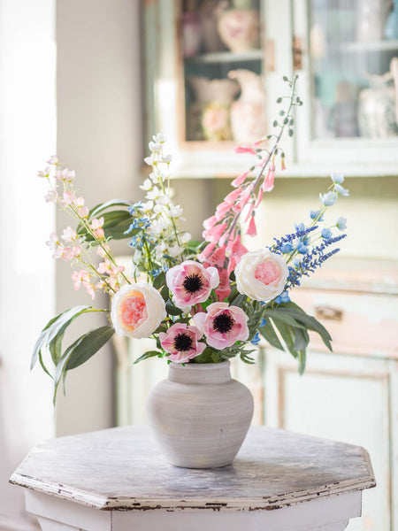 Faux Foxglove, Rose & Wildflower Bouquet – Little Buds